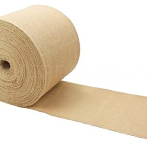 CleverDelights 6" Premium Burlap Roll - 100 Yards - No-Fray Finished Edges - Natural Jute Burlap Fabric