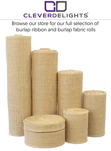 CleverDelights 14" Premium Burlap Roll - 50 Yards - No-Fray Finished Edges - Natural Jute Burlap Fabric