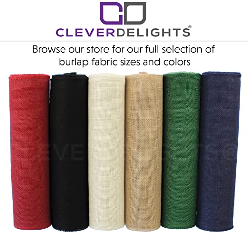 CleverDelights 14" Premium Burlap Roll - 50 Yards - No-Fray Finished Edges - Natural Jute Burlap Fabric