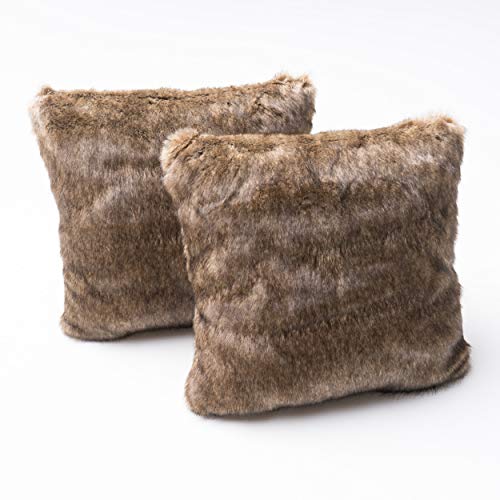 Christopher Knight Home Elise Fabric Pillows with Polyester Fiber Fill, 2-Pcs Set, Dark Brown