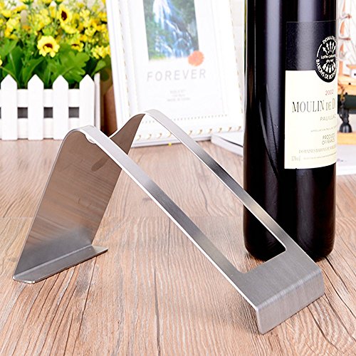 CdyBox Stainless Steel Wine Rack Single Wine Bottle Holder Rack Display (Silver)