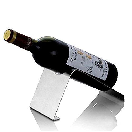 CdyBox Stainless Steel Wine Rack Single Wine Bottle Holder Rack Display (Silver)