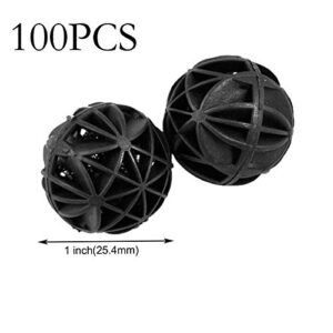 AQUANEAT Aquarium 0.6" /1"/1.4" Bio Balls 100pcs for Fish Tank Pond Canister Filter Media (1")