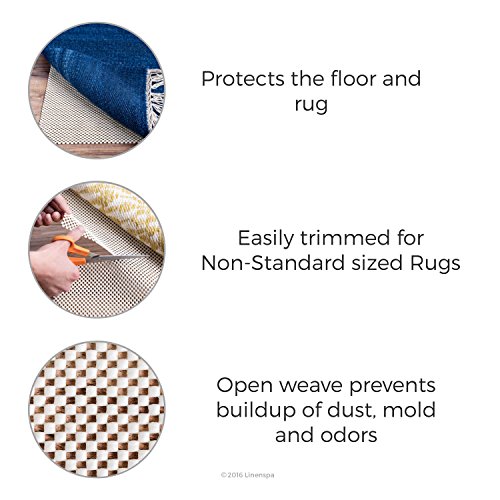 Linenspa Ultra Grip Non Slip Rug Pad - Heavy Duty Area Rug Gripper for Any Floor Surface - 8 x 10 Feet