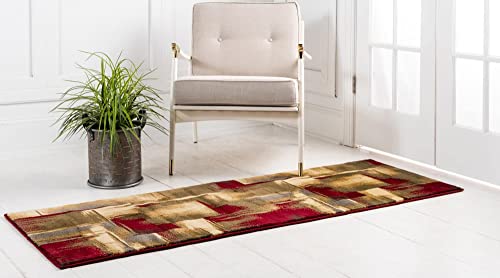 Unique Loom Barista Collection Area Rug - Timor (2' 2" x 6' 1" Runner, Multi/ Red)