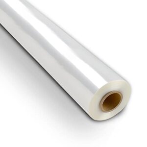 cellophane wrap 40"x100' mylar sheet cellophane roll great wrapping paper for craft basket (clear)