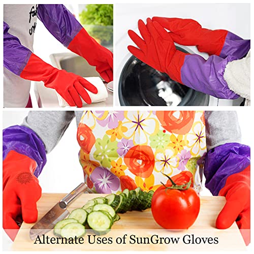 SunGrow Bathing Gloves for Dog, Grooming Handgloves for Handling Cats, and Other Small Animals, Long Cover for Arms and Hands