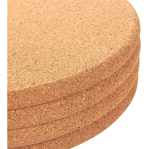 4 Pack Round Cork Trivets for Hot Dishes, Plates, and Kitchen Countertops, Multifunctional Heat Resistant Corkboard Pads for Hot Pots, Pans, Plates, Planters, Glassware, and DIY Crafts (9 in)