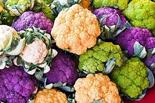 Please Read! This is A Mix!!! 50+ Cauliflower Mix Seeds Heirloom Non-GMO 4 Varieties Purple Green Yellow Delicious from USA