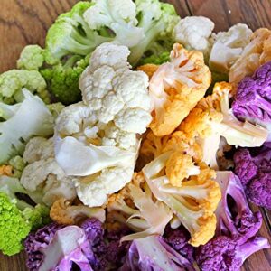 Please Read! This is A Mix!!! 50+ Cauliflower Mix Seeds Heirloom Non-GMO 4 Varieties Purple Green Yellow Delicious from USA