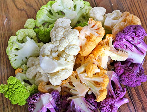 Please Read! This is A Mix!!! 50+ Cauliflower Mix Seeds Heirloom Non-GMO 4 Varieties Purple Green Yellow Delicious from USA