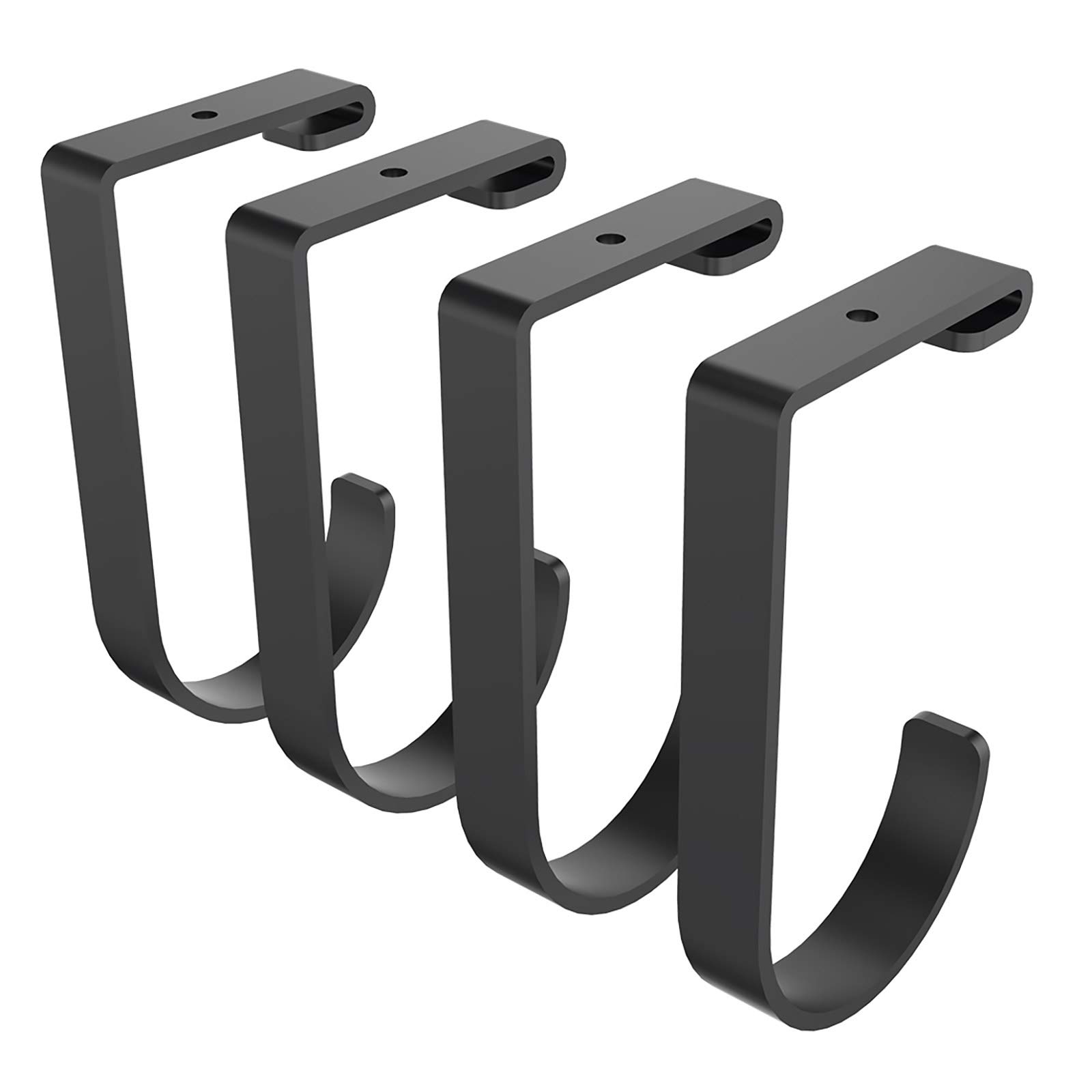 FLEXIMOUNTS 4-Pack Add-On Storage Flat Hook Accessory for Garage Ceiling Storage Rack and Wall Shelving, Black