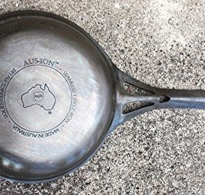 AUS-ION Deep Skillet, 9" (20cm), Smooth Finish, 100% Made in Sydney, 3mm Australian Iron, Commercial Grade Cookware