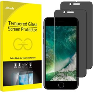 jetech privacy screen protector for iphone 8 plus and iphone 7 plus, anti-spy tempered glass film, 2-pack