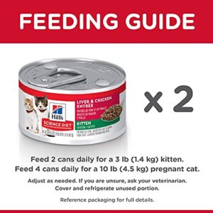 Hill's Science Diet Kitten Liver & Chicken Entrée Wet Cat Food, 2.9 oz. Cans, 24-Pack