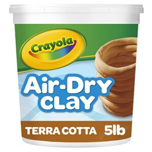 crayola air dry clay for kids (5lbs), reusable bucket of terra cotta clay for sculpting, bulk arts and crafts supplies, ages 3+