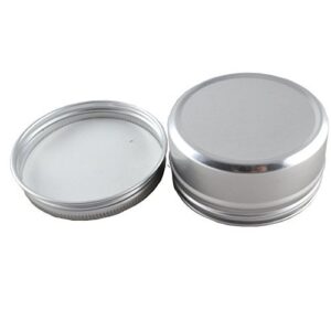 CTKcom 6-Packs 3 oz Screw Top Metal Tins Aluminum Tin Cans Gram Jar,90ml Empty Slip Slide Round Containers For Lip Balm,Salve,Crafts,Cosmetic,Candles,Storage Kit(90g)