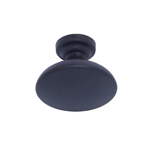 Amazon Basics Round Flat Cabinet Knob, 1.24-inch Diameter, Flat Black, 25-Pack