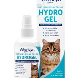 Vetericyn Plus Cat Wound Care Hydrogel Spray | Feline Healing Aid and Wound Protectant, Sprayable Gel to Relieve Cat Itchy Skin. 3 ounces