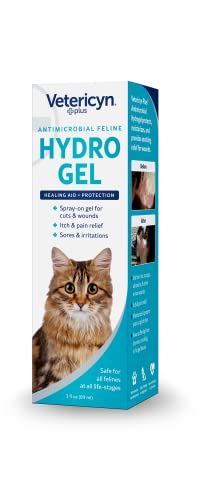 Vetericyn Plus Cat Wound Care Hydrogel Spray | Feline Healing Aid and Wound Protectant, Sprayable Gel to Relieve Cat Itchy Skin. 3 ounces