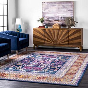 nuloom marisela tribal area rug, 5' x 7' 5", navy