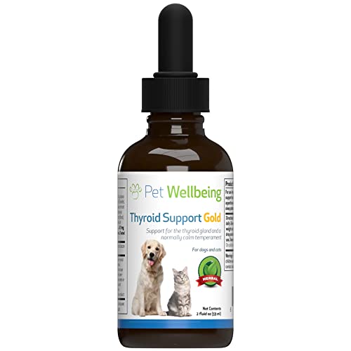 Pet Wellbeing Thyroid Support Gold for Cats - Vet-Formulated - Supports Overactive Thyroid in Felines - Natural Herbal Supplement 2 fl oz (59 ml)