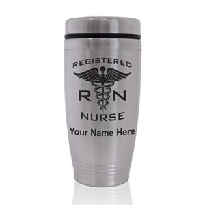 skunkwerkz commuter travel mug, rn registered nurse, personalized engraving included