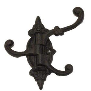 Midwest Craft House Cast Iron Swivel Coat Hooks | Antique/Vintage Stye - Great for Coats, Hats, etc. - Pack of 6