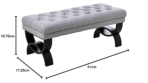 Christopher Knight Home Scarlett Fabric Ottoman Bench, Light Grey 17.25”D x 41.00”W x 16.75”H