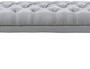 Christopher Knight Home Scarlett Fabric Ottoman Bench, Light Grey 17.25”D x 41.00”W x 16.75”H