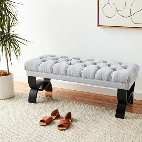 Christopher Knight Home Scarlett Fabric Ottoman Bench, Light Grey 17.25”D x 41.00”W x 16.75”H