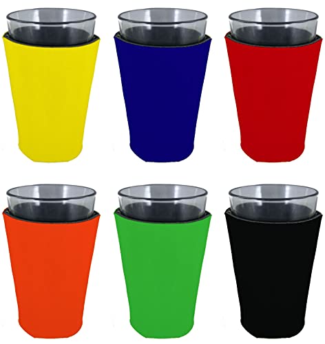 Blank Foam Pint Glass Coolies (Variety Color 6 Pack)