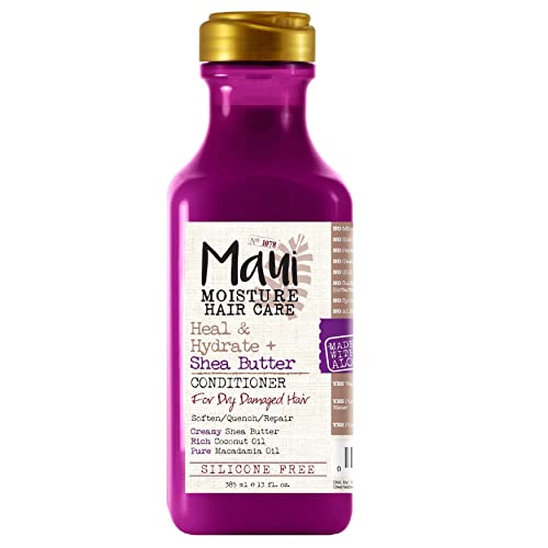 Maui Moisture Heal & Hydrate + Shea Butter Conditioner to Repair & Deeply Moisturize Tight Curly Hair with Coconut & Macademia Oils, Vegan, Silicone, Paraben & Sulfate-Free, 13 fl oz