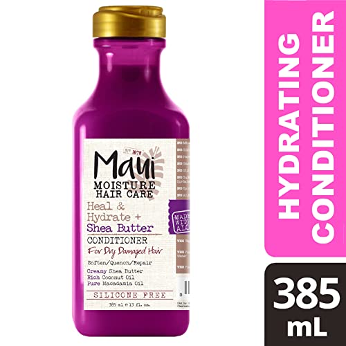 Maui Moisture Heal & Hydrate + Shea Butter Conditioner to Repair & Deeply Moisturize Tight Curly Hair with Coconut & Macademia Oils, Vegan, Silicone, Paraben & Sulfate-Free, 13 fl oz