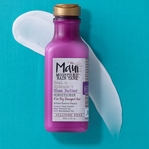 Maui Moisture Heal & Hydrate + Shea Butter Conditioner to Repair & Deeply Moisturize Tight Curly Hair with Coconut & Macademia Oils, Vegan, Silicone, Paraben & Sulfate-Free, 13 fl oz