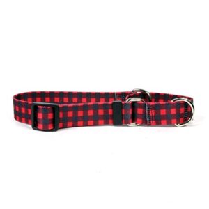 yellow dog design martingale slip collar, buffalo plaid red, extra small 10"