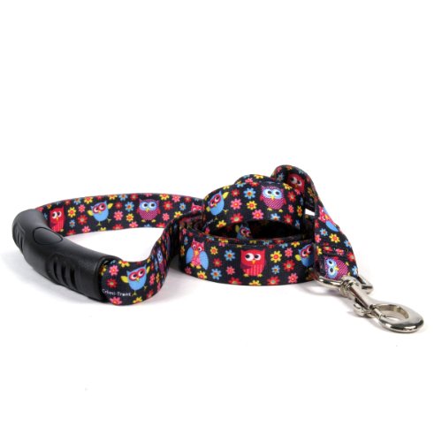 Yellow Dog Design Bright Owls Ez-Grip Dog Leash with Comfort Handle 1" Wide and 5' (60") Long, Large