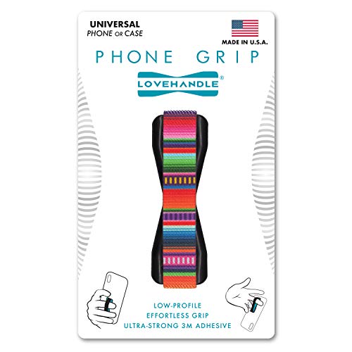 LOVEHANDLE Phone Grip for Most Smartphones and Mini Tablets, Serape Design Colored Elastic Finger Strap with Black Base, LH-01Serape