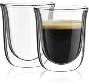 joyjolt javaah double walled espresso glasses espresso cups (set of 2)- 2-ounces