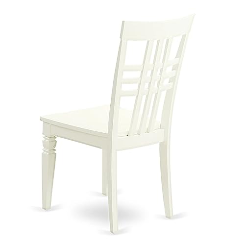 East West Furniture LGC-LWH-W Dining Chairs, Linen White