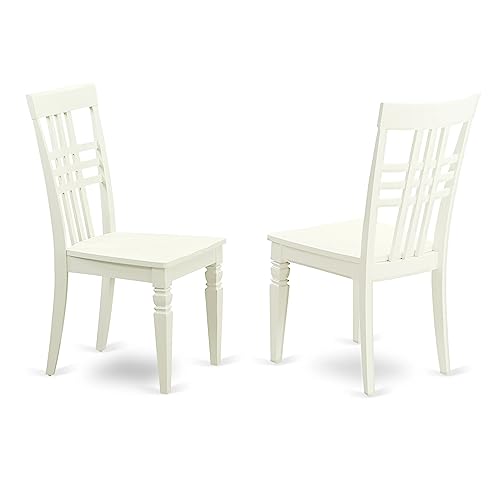 East West Furniture LGC-LWH-W Dining Chairs, Linen White