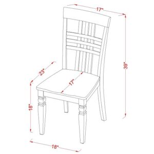 East West Furniture LGC-LWH-W Dining Chairs, Linen White