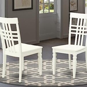 East West Furniture LGC-LWH-W Dining Chairs, Linen White