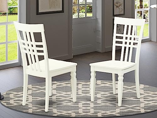 East West Furniture LGC-LWH-W Dining Chairs, Linen White