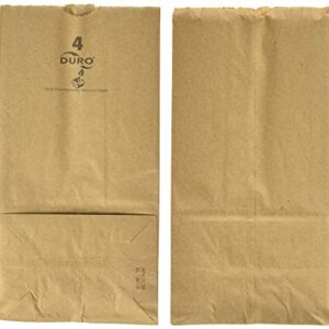 Duro Paper Bags, Sack Lunch Bags, 4 lb., Brown, 500 Count