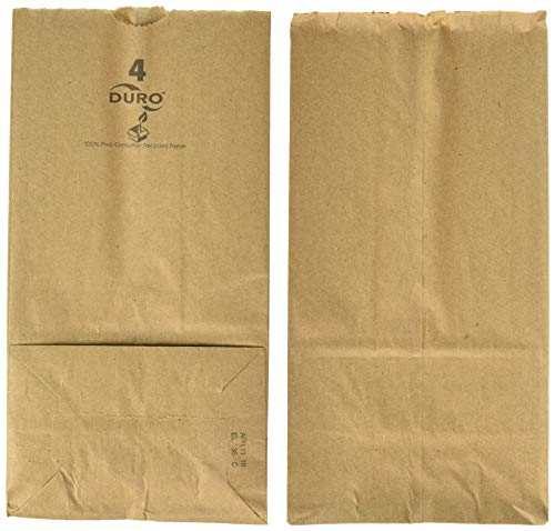 Duro Paper Bags, Sack Lunch Bags, 4 lb., Brown, 500 Count