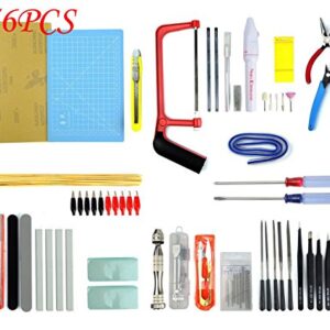 BXQINLENX Professional 56 PCS Gundam Model Tools Kit Modeler Basic Tools Craft Set Hobby Building Tools Kit for Gundam Car Model Building Repairing and Fixing(H)