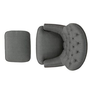 Christopher Knight Home Tafton Fabric Club Chair and Ottoman Set, 2-Pcs Set, Grey