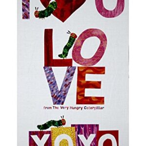 The Very Hungry Caterpillar I Love You 23.5" Panel Red, Fabric