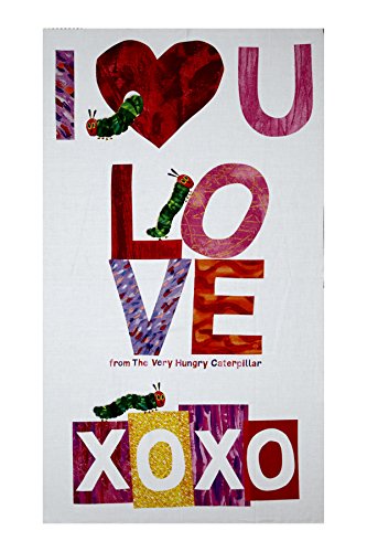 The Very Hungry Caterpillar I Love You 23.5" Panel Red, Fabric